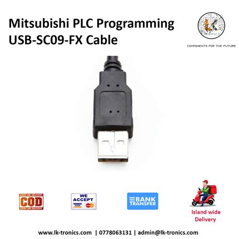 Mitsubishi PLC Programming USB SC FX Cable