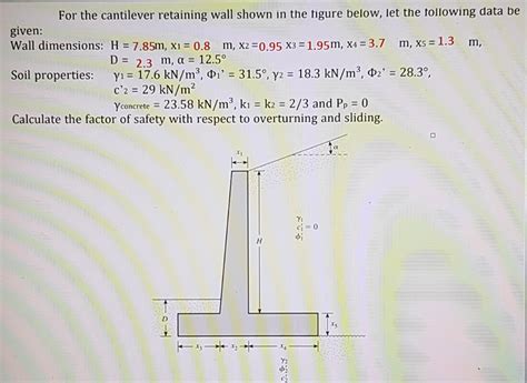 Solved For The Cantilever Retaining Wall Shown In The Figure