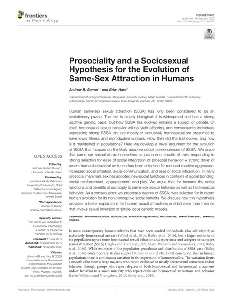 Pdf Prosociality And A Sociosexual Hypothesis For The Evolution Of