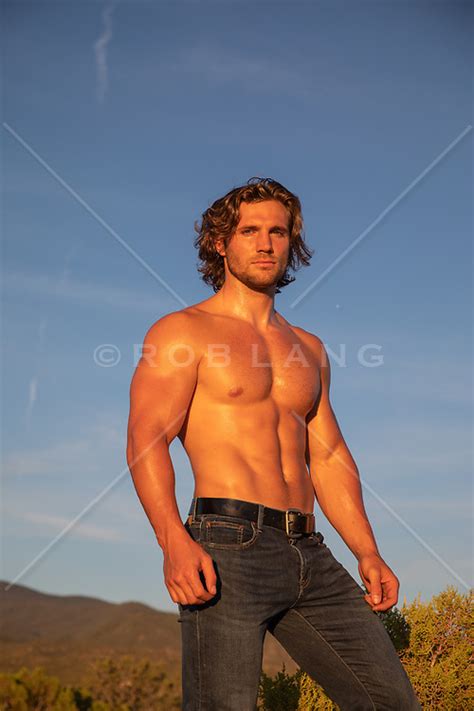 Sexy Shirtless Muscular Man Outdoors At Sunset Rob Lang Images