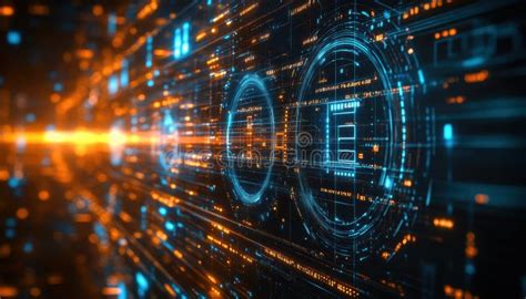 Digital Abstract Representation Of Data Flow And Technology In Vibrant