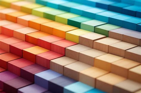 Premium Photo Colorful Wooden Cubes As Abstract Background 3d Render Illustration