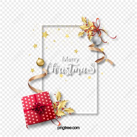 흰색 축제 크리스마스 일러스트 선물 상자 테두리 나비축하본문 Png 일러스트 무료 다운로드 Lovepik