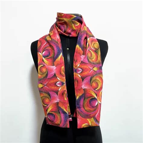 Silk Scarf Spiral Blue Textile Art Collection Inkanuna Peru Shop