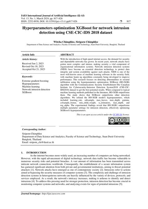 Pdf Hyperparameters Optimization Xgboost For Network Intrusion