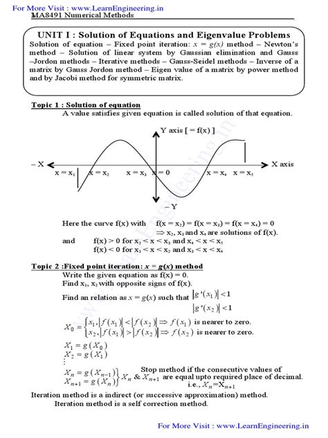 Ma8491 Numerical Methods 01 By Learnengineering In Pdf System Of Linear Equations