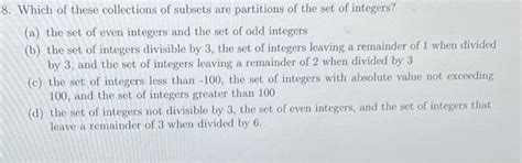 Solved Which Of These Collections Of Subsets Are Partitions