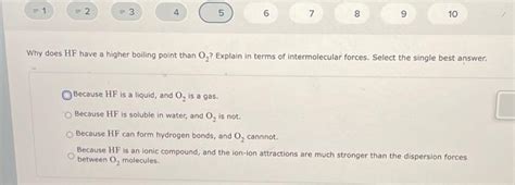 Solved Why Does Hf Have A Higher Boiling Point Than O2