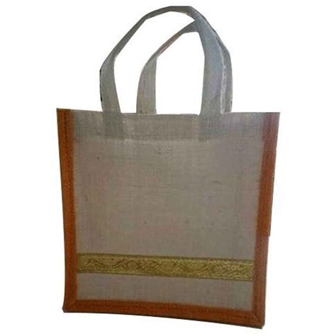 Plain Zipper Loop Handle Jute Bag For Shopping Capacity 25 To 5 Kg