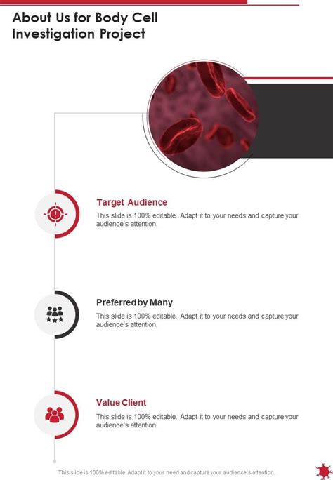 Body Cell Investigation Project For About Us One Pager Sample Example