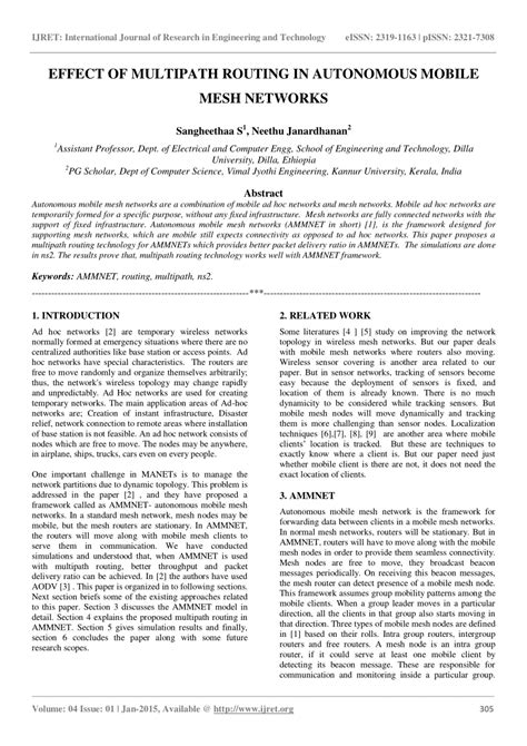 Pdf Effect Of Multipath Routing In Autonomous Mobile Mesh Networks