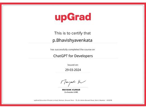 Bhavishyavenkata Puli On Linkedin Upgrad Chatgpt Ai Continuouslearning