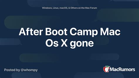 After Boot Camp Mac Os X Gone Macrumors Forums