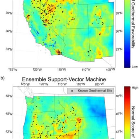 Favorability Maps For A Single Svm And B Ensemble Svm Favorability