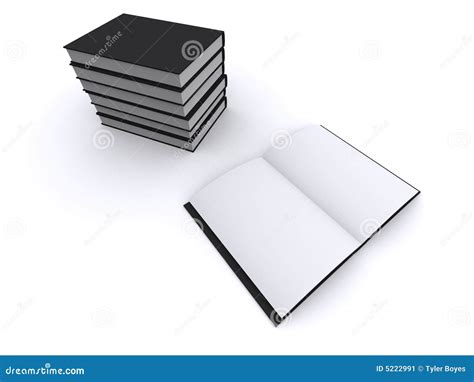 Single Open Black Book Stock Image Image 5222991