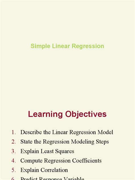Simple Linear Regression Pdf Regression Analysis Errors And Residuals