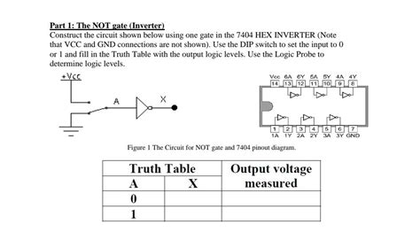 Solved Part 1 The Not Gate Inverter Construct The Circuit