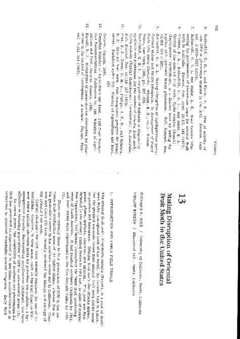 Pdf Mating Disruption Of Oriental Fruit Moth In The United States