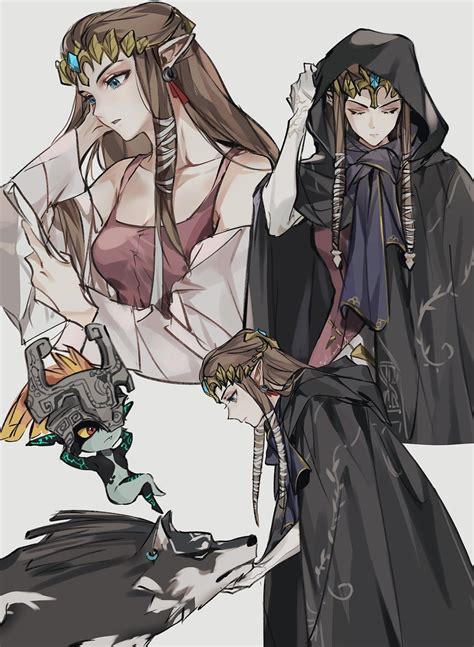 Link Princess Zelda Midna And Wolf Link The Legend Of Zelda And 1