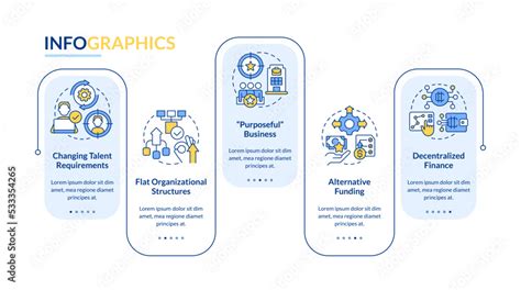 Punditized Business Trends Blue Rectangle Infographic Template Data Visualization With 5 Steps