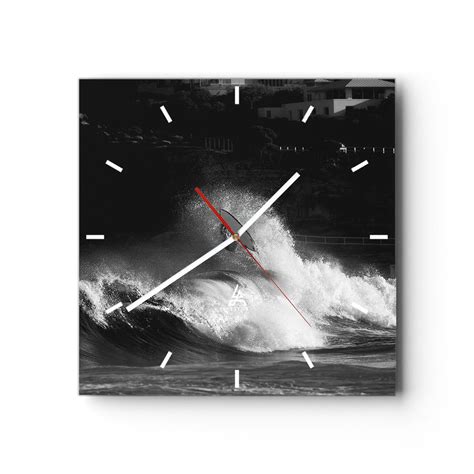 Zegar ścienny Wyzwanie przyjęte 30x30cm Surfing Fala Sporty