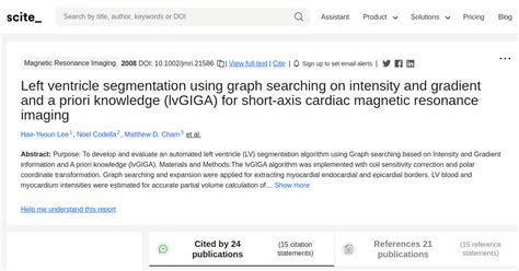 [citation report] left ventricle segmentation using graph searching on