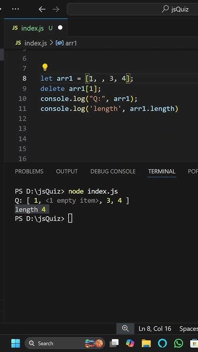 Javascripts Hidden Array Holes 🤯 Javascript Quizifycoder Youtube