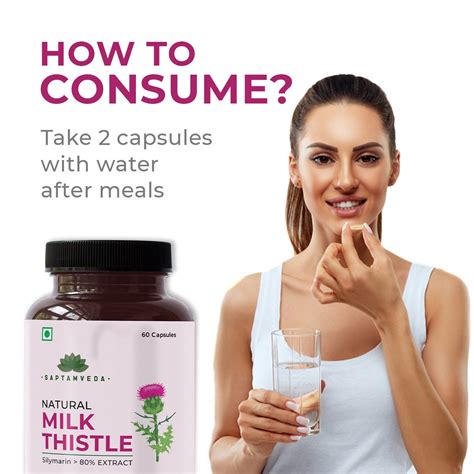 Milk Thistle Extract With 800mg Of Silymarin For Healthy Liver Saptamveda
