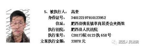 「執行曝光台」肥西法院失信被執行人曝光台 每日頭條