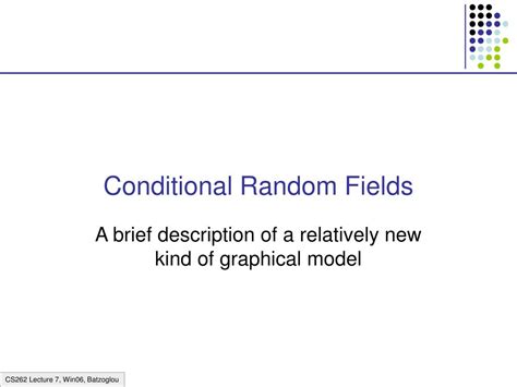 Ppt Hidden Markov Models—variants Conditional Random Fields