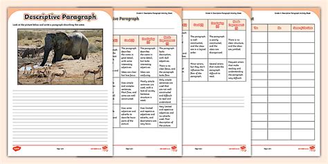 Grade 4 Descriptive Paragraph Activity Sheet