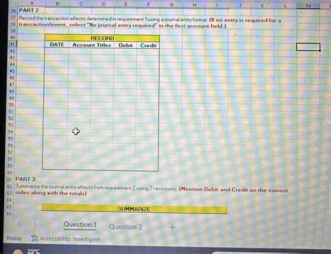 Summarize The Journal Entry Effects From Requirement Chegg