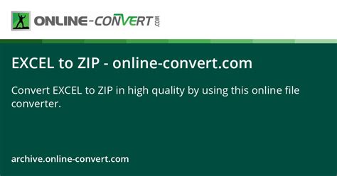 Excel To Zip Online