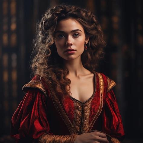 Premium Ai Image A Beautiful Woman In A Gorgeous Rococo Costume Last