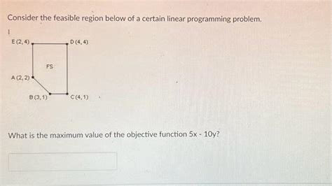 Solved Consider The Feasible Region Below Of A Certain