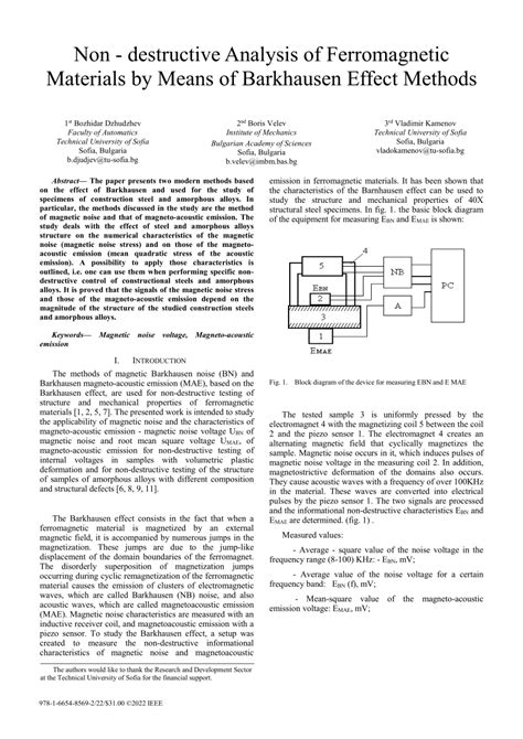 Pdf Non Destructive Analysis Of Ferromagnetic Materials By Means Of