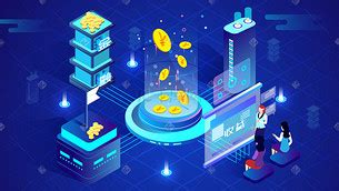 蓝色2 5d商务金融科技插画图片 千库网