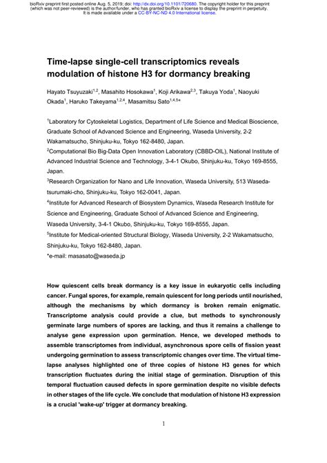 Pdf Time Lapse Single Cell Transcriptomics Reveals Modulation Of