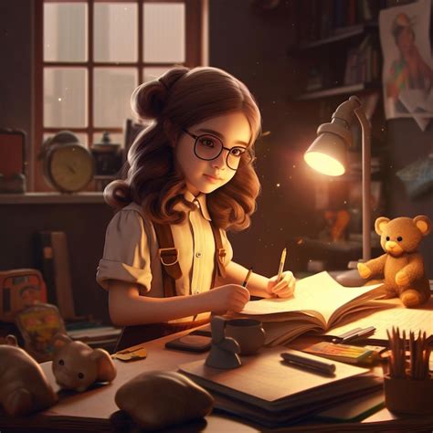 Premium Ai Image Girl Doing Test