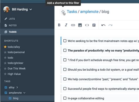 Tag Shortcuts And The Default Shortcut Amplenote