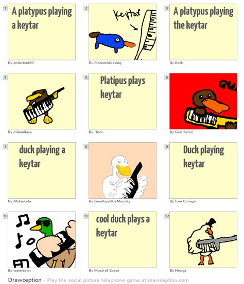 A Platypus Playing A Keytar Drawception