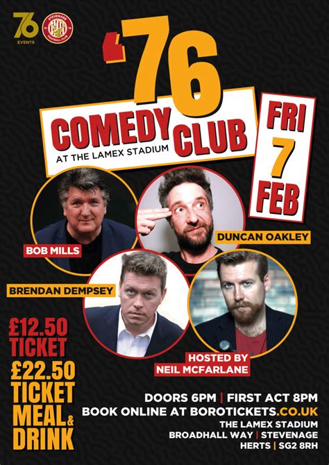 Comedy Club Night Stevenage Football Club Love Stevenage