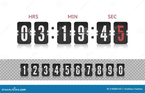 Scoreboard Number Font Vector Vintage Flip Clock Time Counter Analog