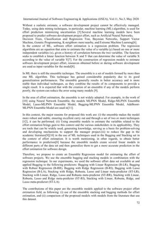 ENSEMBLE REGRESSION MODELS FOR SOFTWARE DEVELOPMENT EFFORT ESTIMATION ...