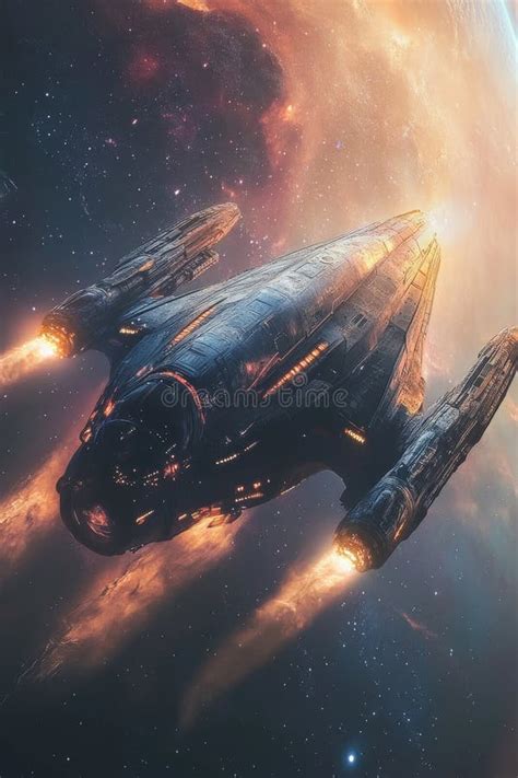 A Futuristic Spaceship With Holographic Wings And Glowing Led Lights