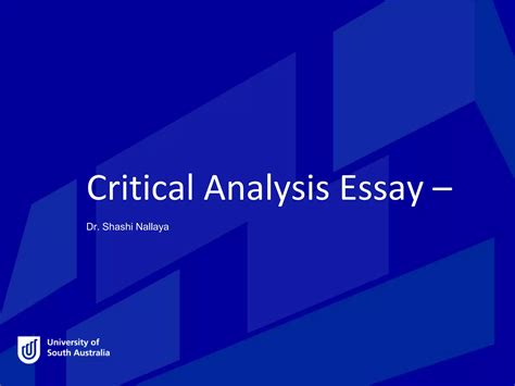 Critical Analysis Essay Pptx