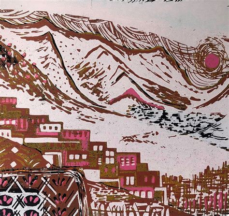 In The Clouds Linocut Print Original Etsy