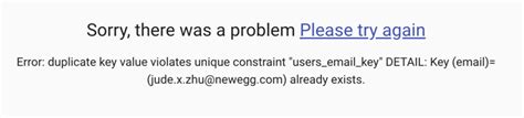 Error Duplicate Key Value Violates Unique Constraint Issue 981
