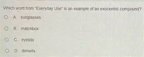 Which Word From Everyday Use Is An Example Of An Exocentric Compound