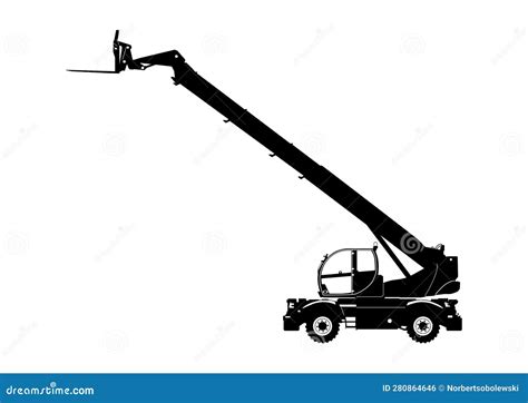 Modern Rotating Telehandler Vector 281671327